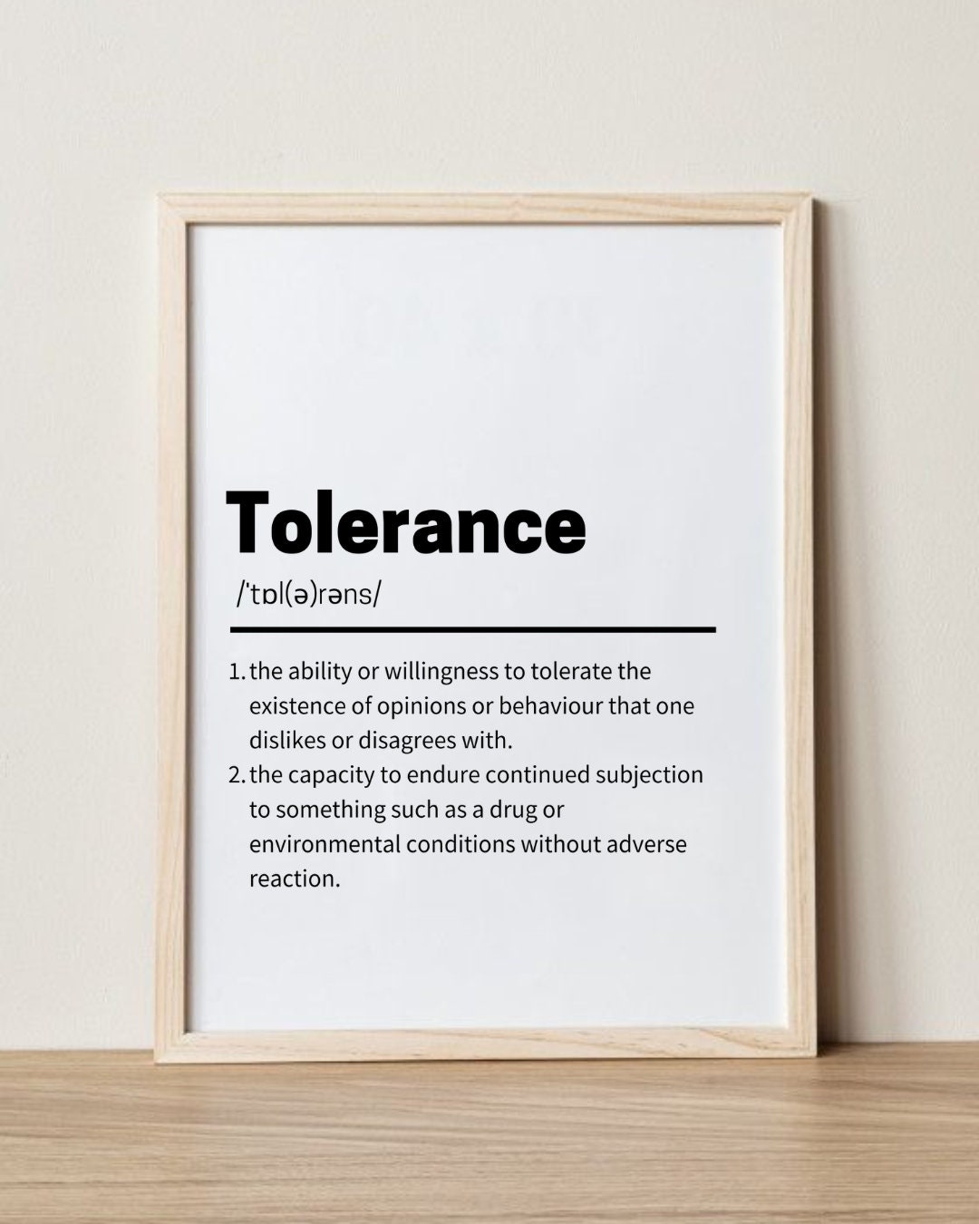 Tolerance Definition Tolerance Quote Tolerance Poster - Etsy