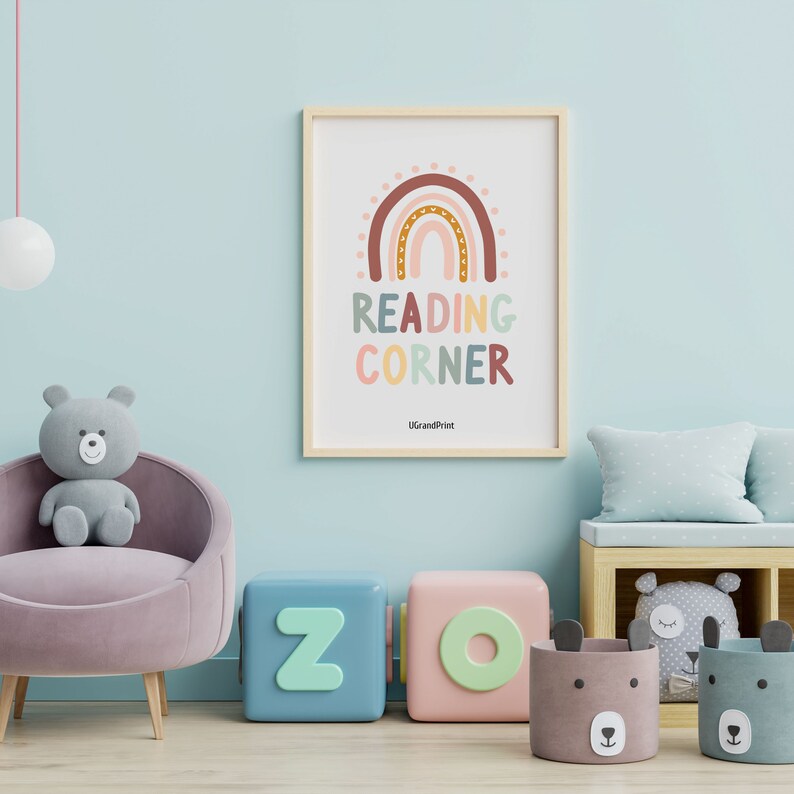 Reading Corner Sign Reading Nook Let's Read Boho Classroom Decor ...