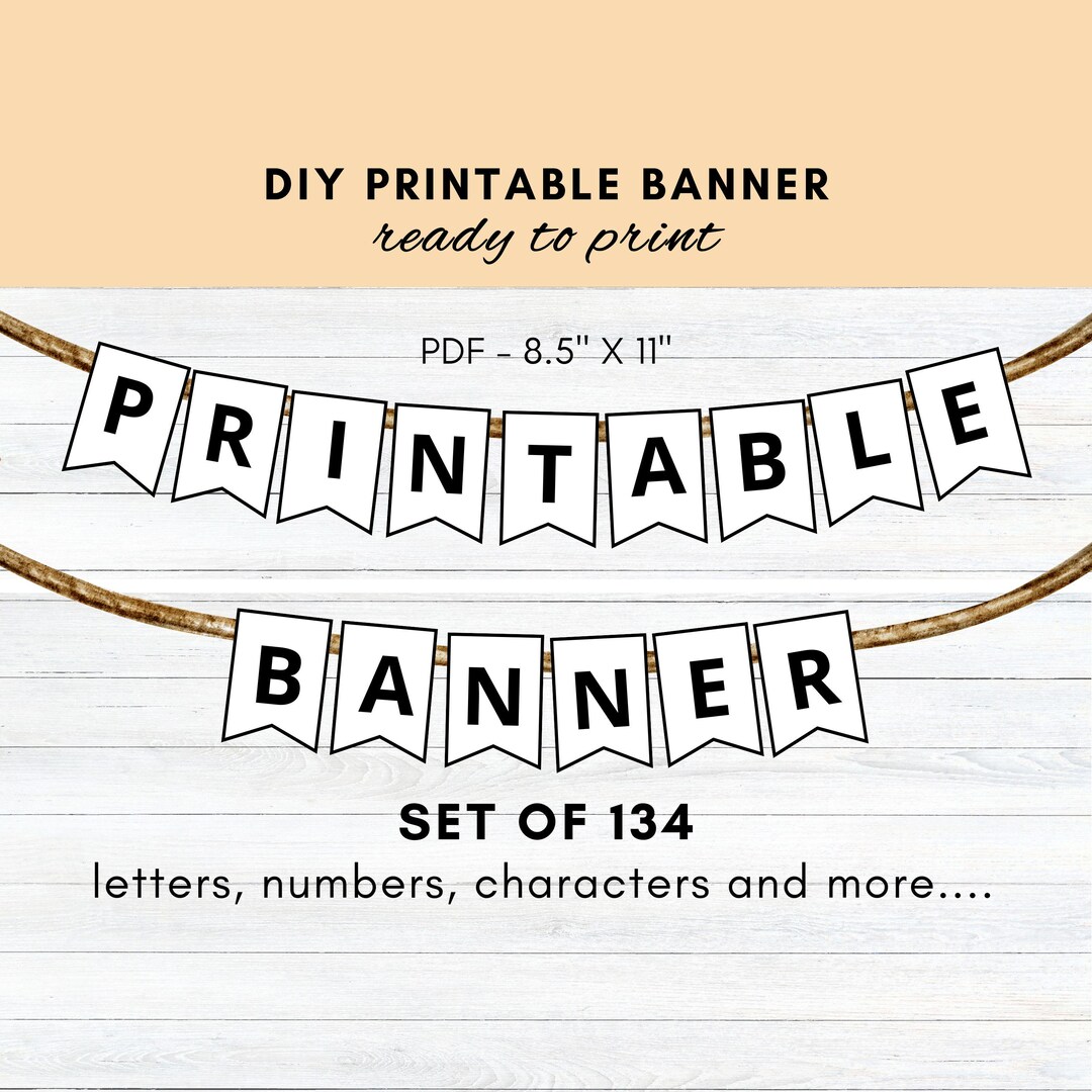 DIY Swallowtail Printable Banner: Birthday, Shower Decor (PDF Download ...