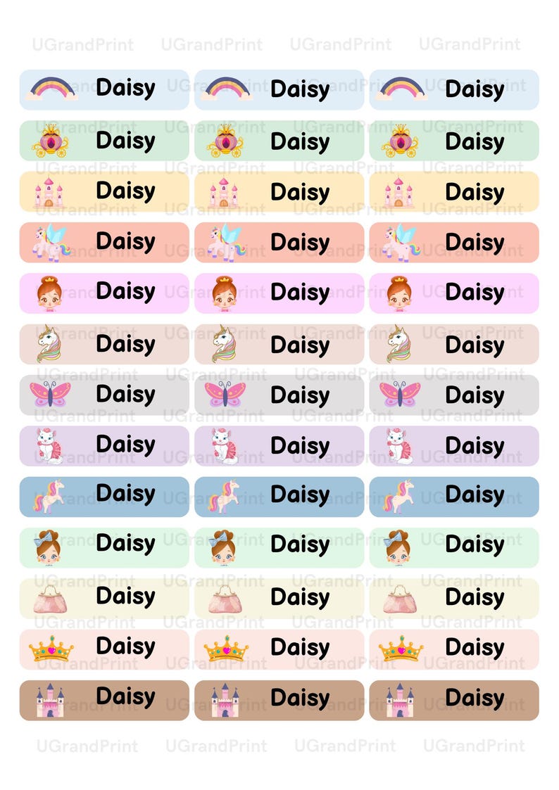 Editable School Supply Labels: Personalized Name Tags (canva Template ...