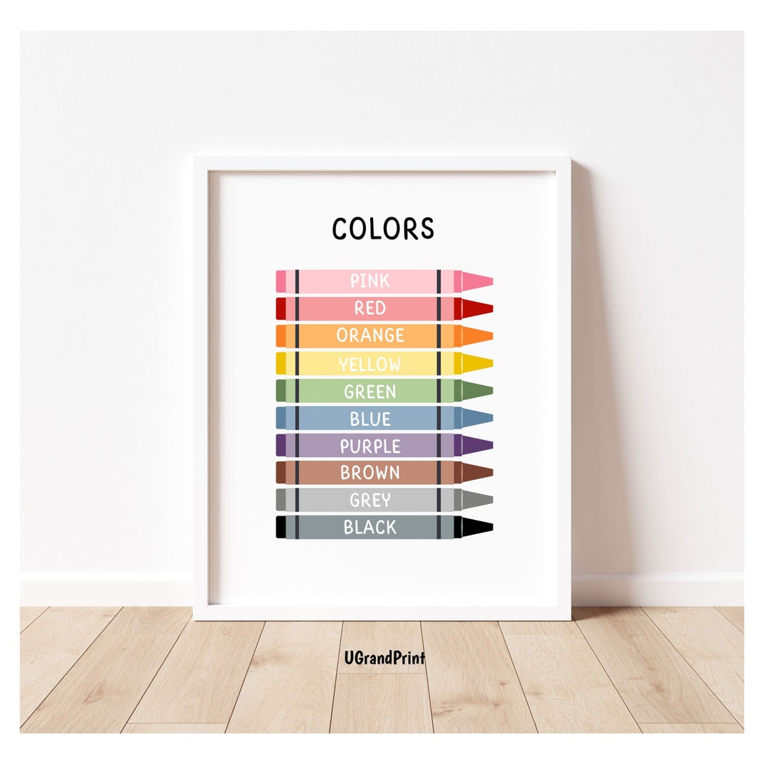 Colors Poster Classroom Decor Educational Poster Colours Educational ...