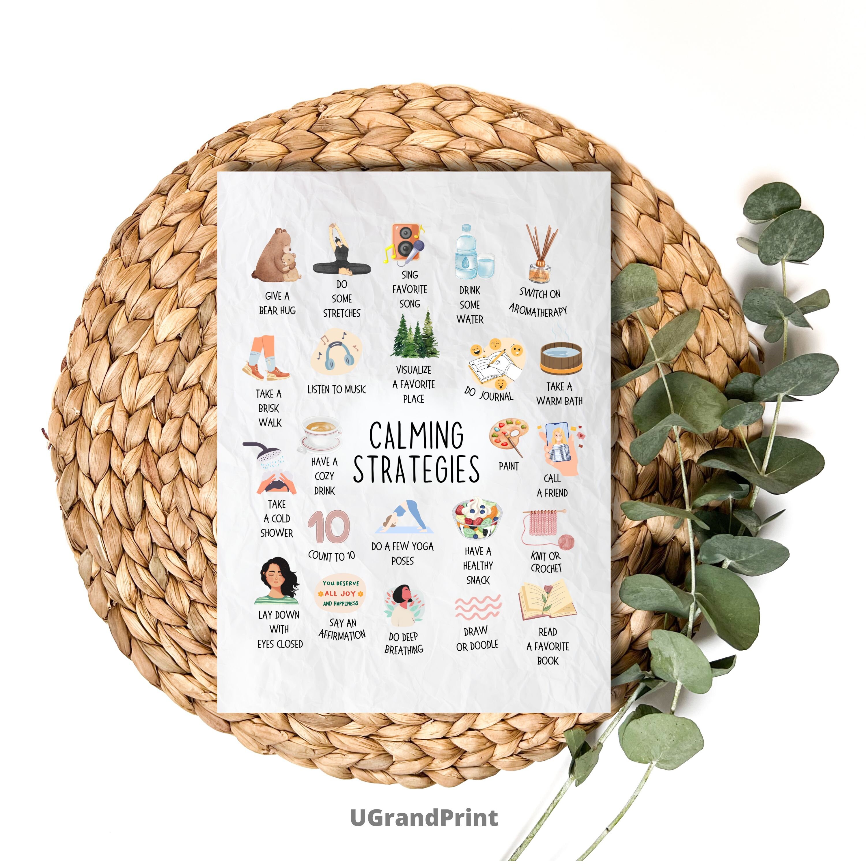 Calming Strategies Poster Emotional Regulation Calming Techniques Calm ...