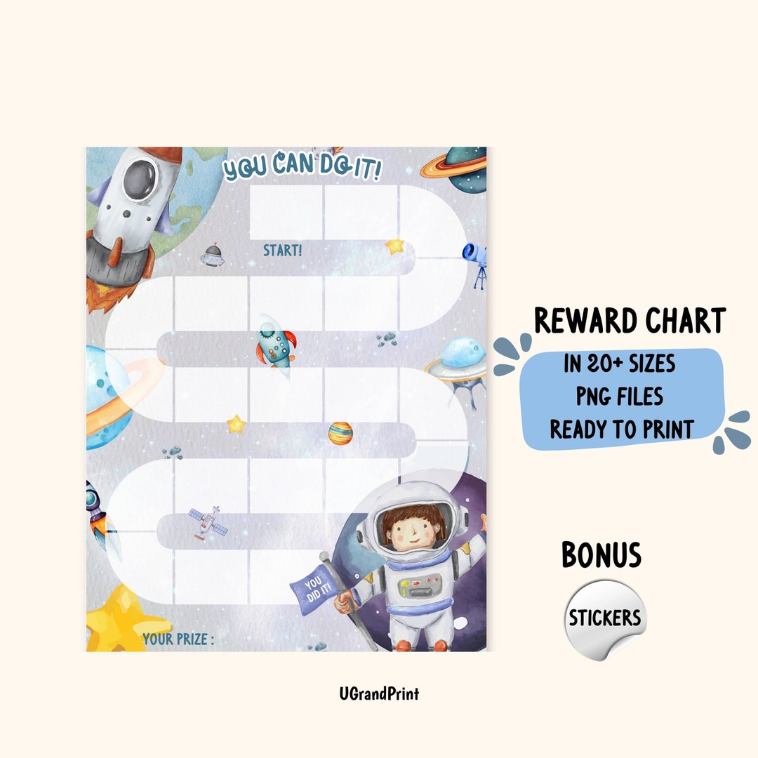 Outer Space Reward Chart: Kids Chore & Behavior Tracker (digital ...