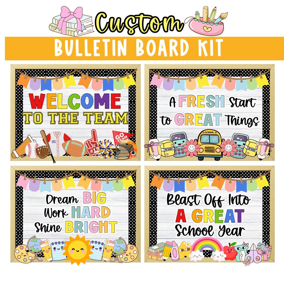 Custom Back to School Bulletin Board Kit: Editable Classroom Decor ...