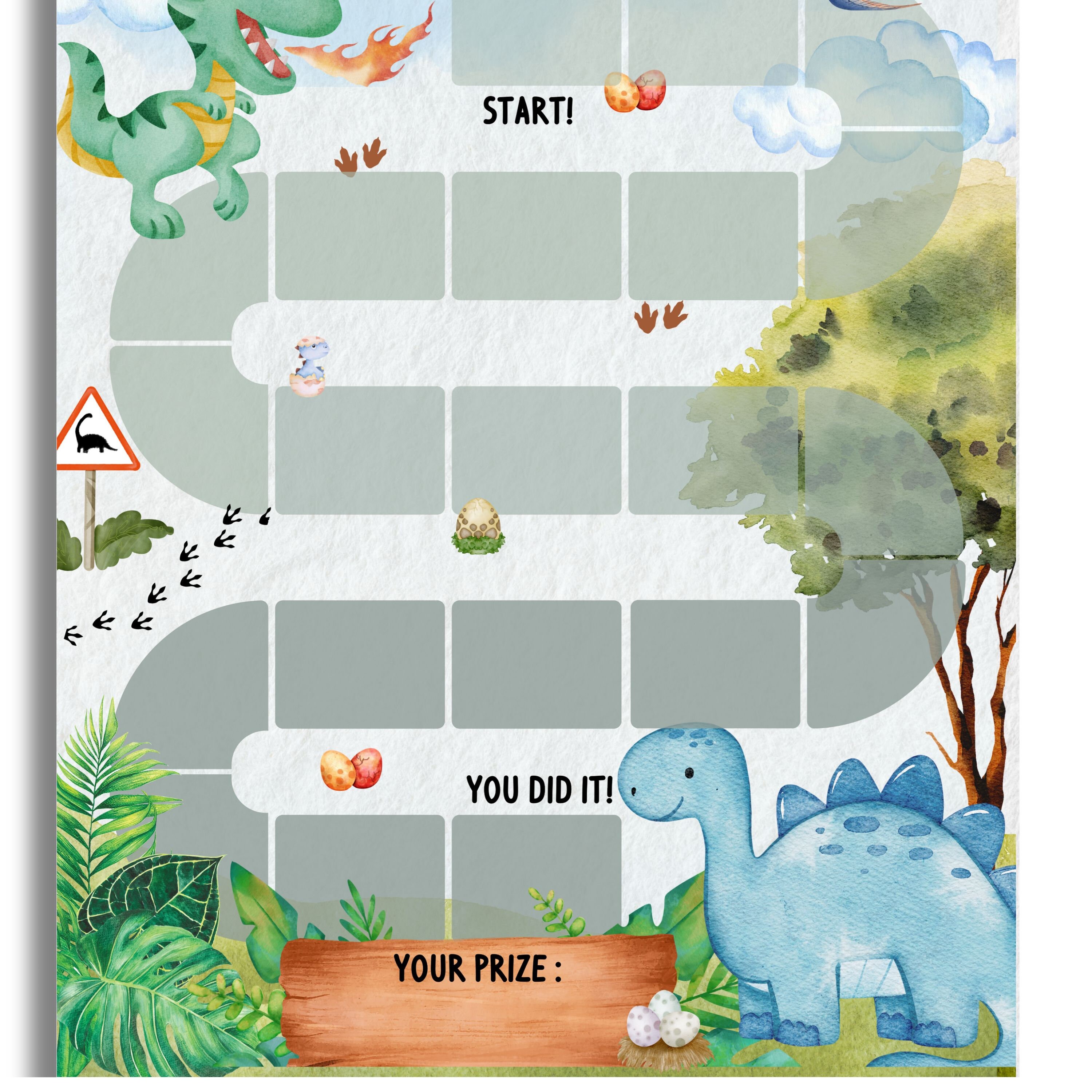 Dinosaur Reward Chart Printable Dinosaurs Kids Behavior Chart Sticker ...