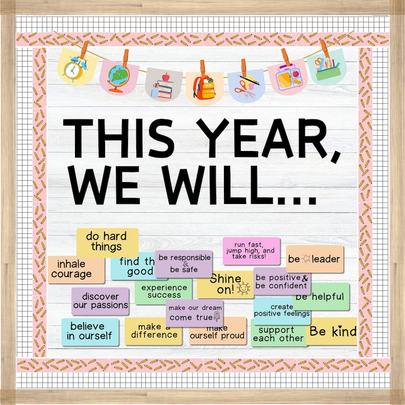 Back to School Motivational Quotes Bulletin Board Kit or Classroom Door ...