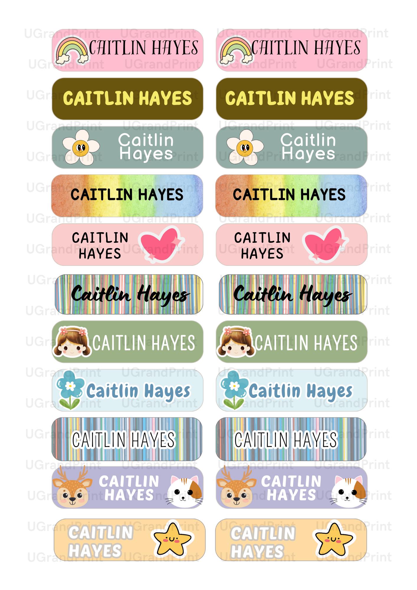 Editable School Supply Labels: Personalized Name Tags (canva Template ...