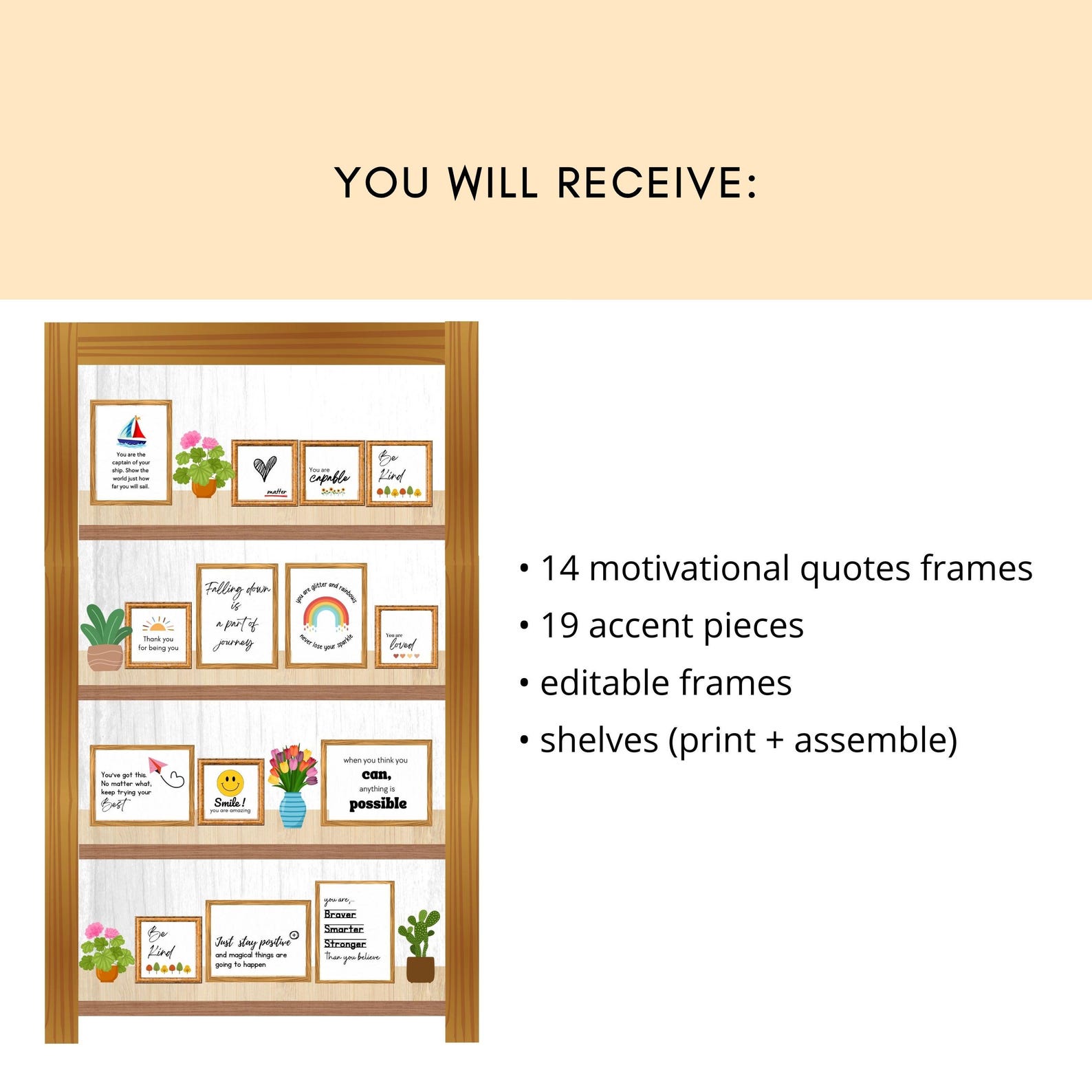 Motivational Quotes Bulletin Board Kit: Classroom Decor (editable ...