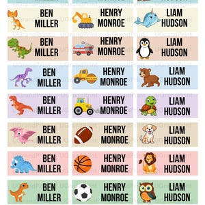 Editable School Supply Labels: Personalized Name Tags (canva Template ...