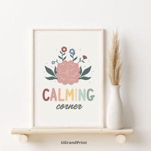 Calming Corner Poster Classroom Decor Printable Mental Health Poster ...