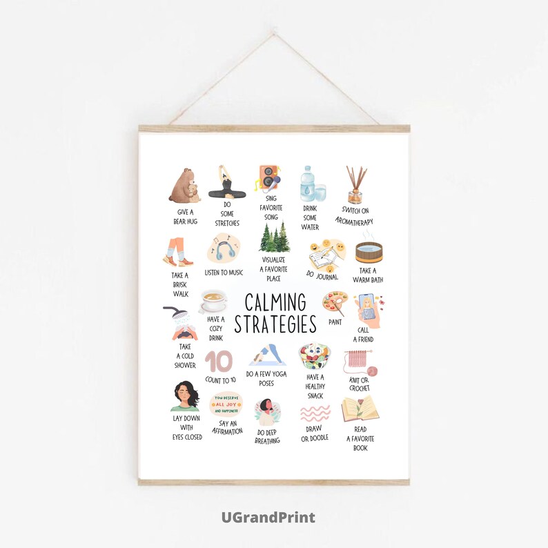 Calming Strategies Poster: Emotional Regulation Techniques (digital ...