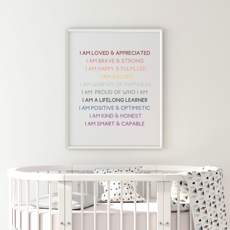 Affirmations for Kids Classroom Posters Nursery Prints I Am ...