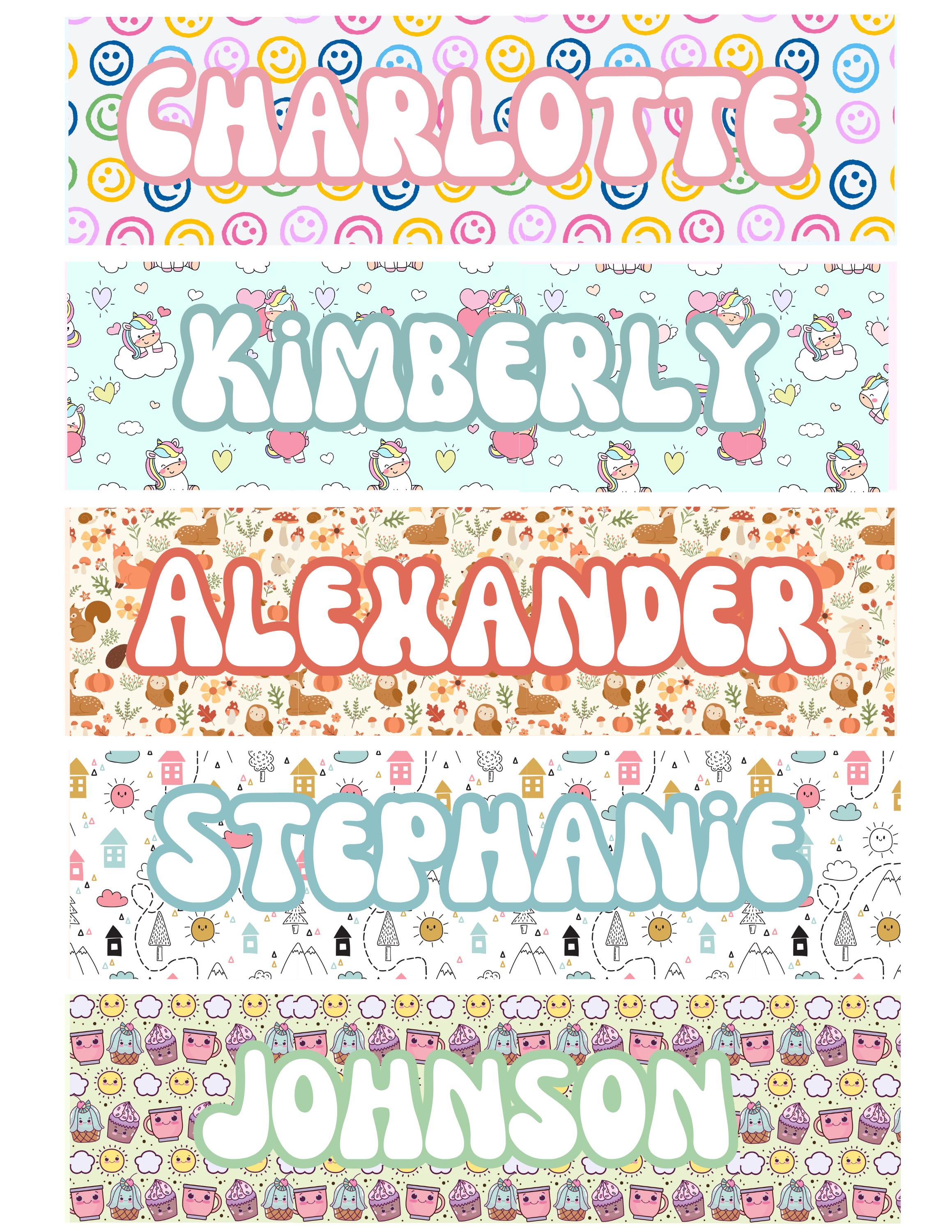 Editable Name Bookmarks: Retro Summer Designs (canva & Powerpoint ...