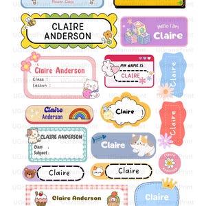 Editable School Supply Labels: Personalized Name Tags (canva Template ...
