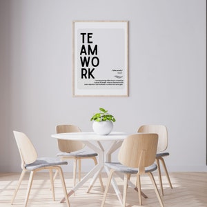 Set of 5 Core Value Definition Teamwork Poster Dictionary Quote ...