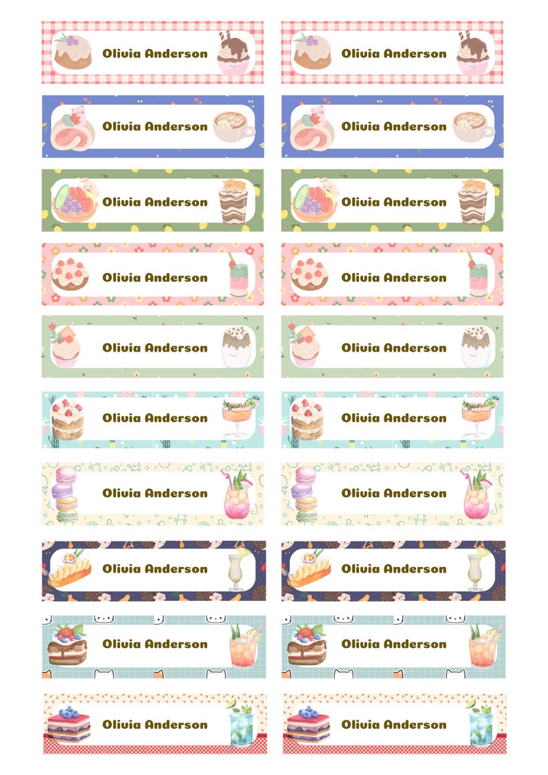 Étiquettes modifiables de fournitures scolaires pour fournitures ...