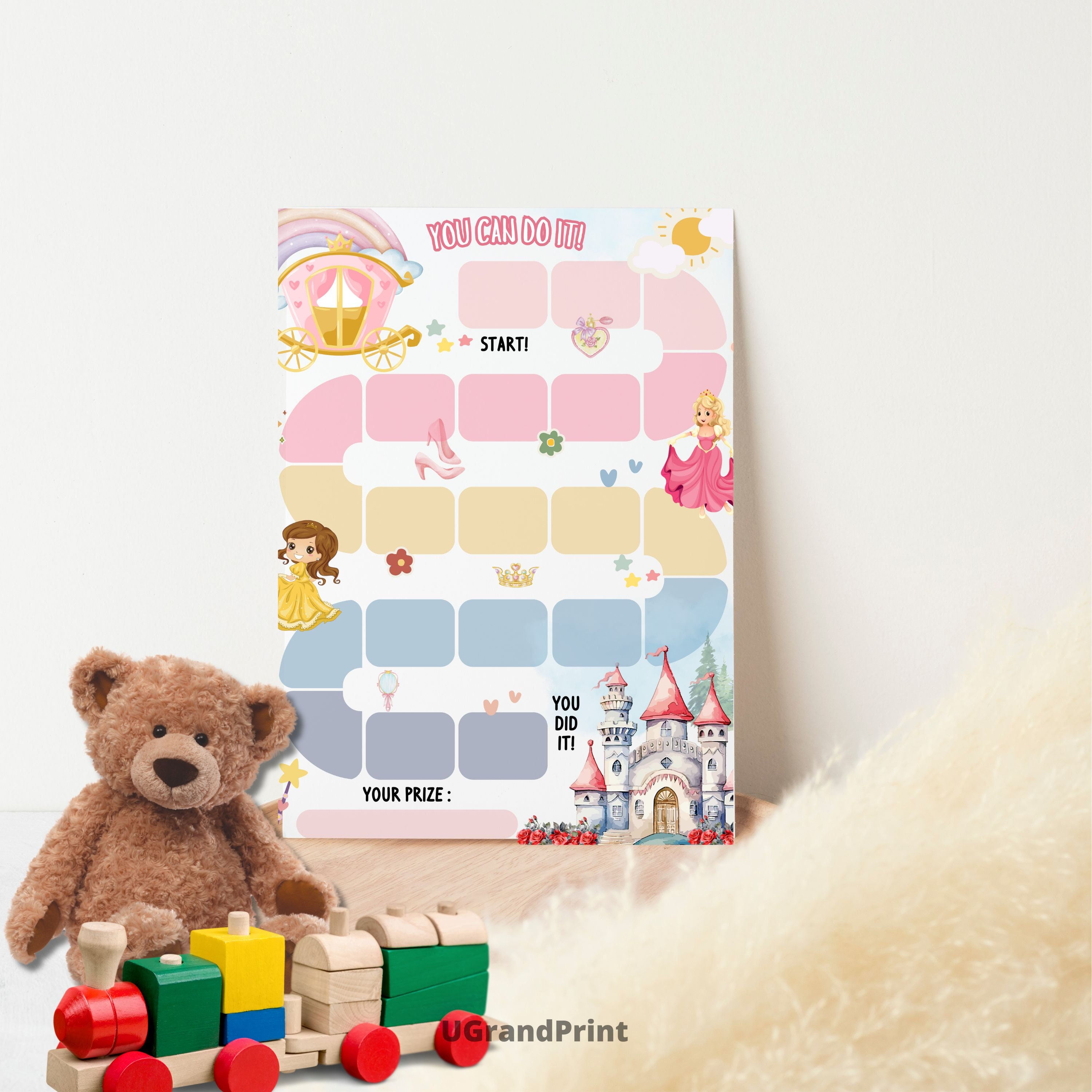 Girls Princess Reward Chart Printable Castle Behavior and Chore ...