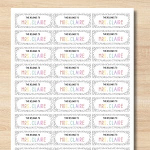 Editable Teacher Name Labels for Teacher Tags for School Supplies ...