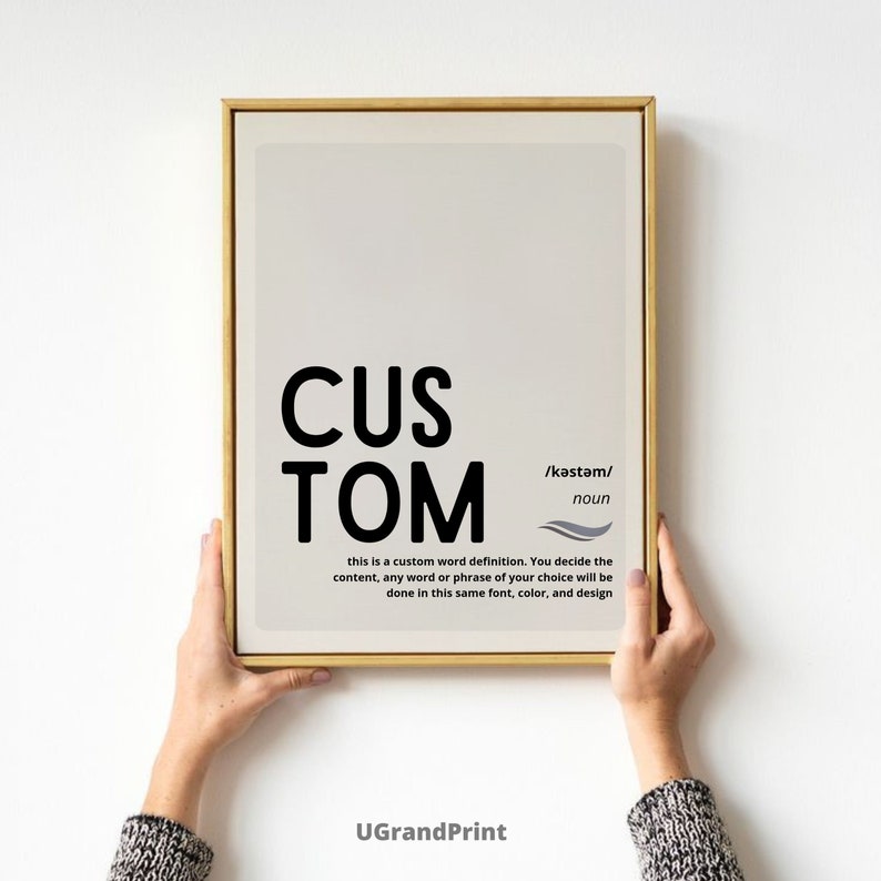 Custom Definition Printable Set 3 Personalized Word Definition Prints ...