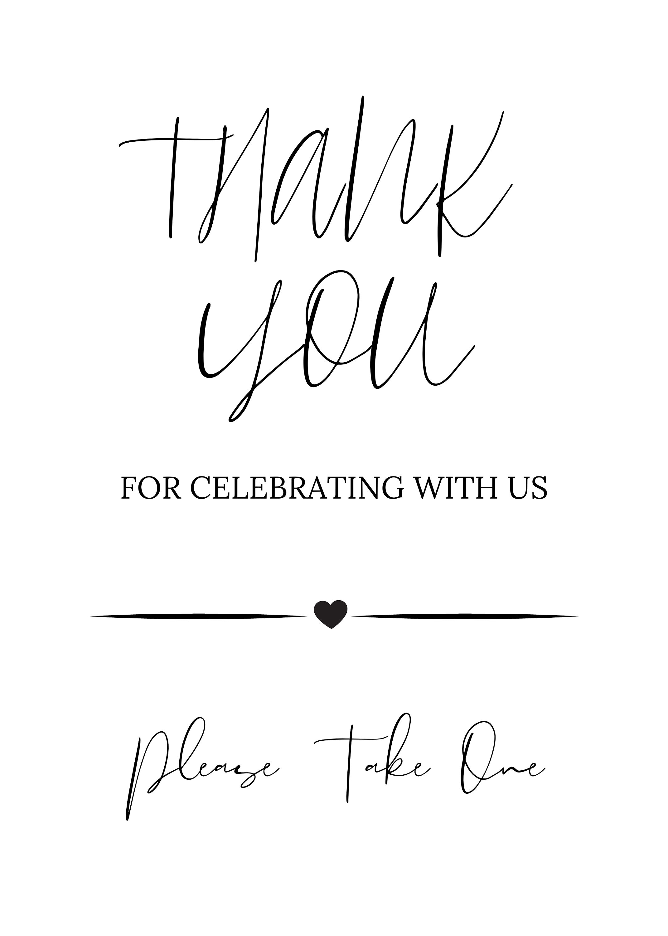Thank You for Celebrating With Us Sign | 8.5"x11" and 5"x7" | Baby ...