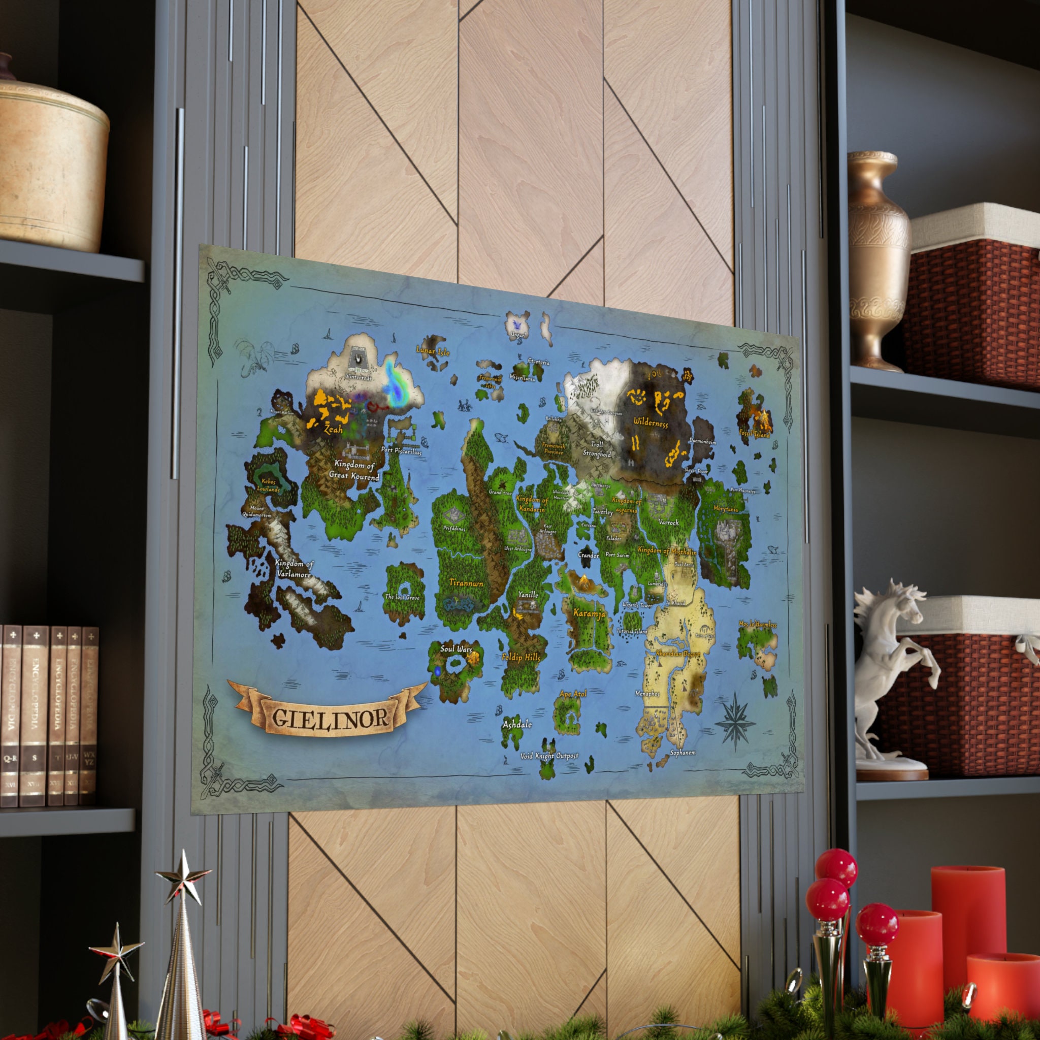 Runescape Gielinor World Map Poster Ultra-high Resolution Osrs Inspired ...