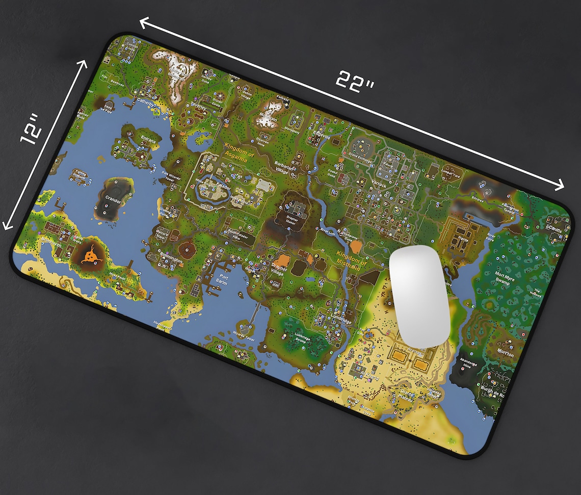 Runescape Map Mousepad Ultra-high Resolution Free-to-play - Etsy Canada