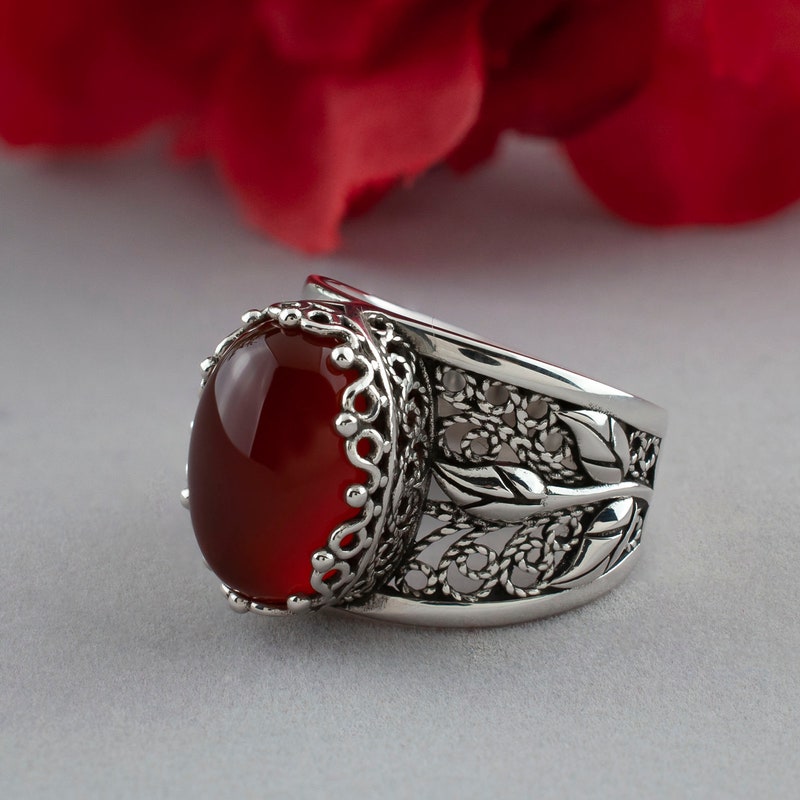 Red Stone Ring - Etsy
