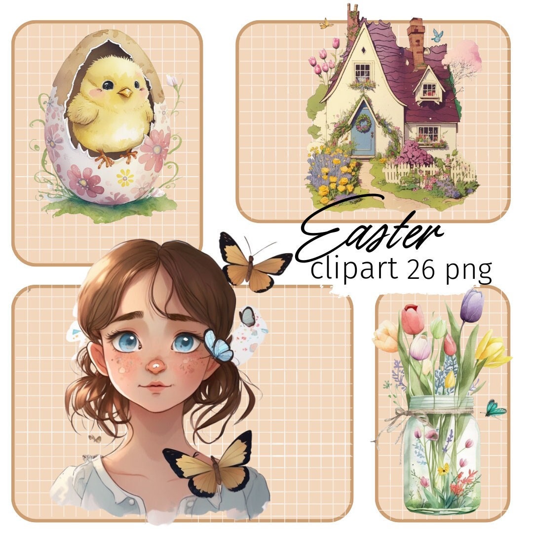 Easter Clipart, Watercolor Easter Clipart, Clipart 26 Png, COMERCIAL ...