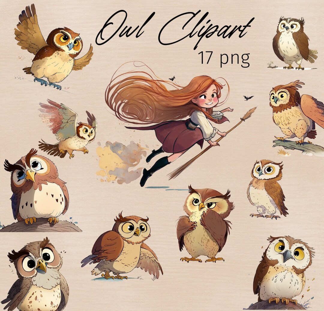 Owl Clipart, Clip Art, Commercial Use, Forest Clipart, Animal Clipart ...