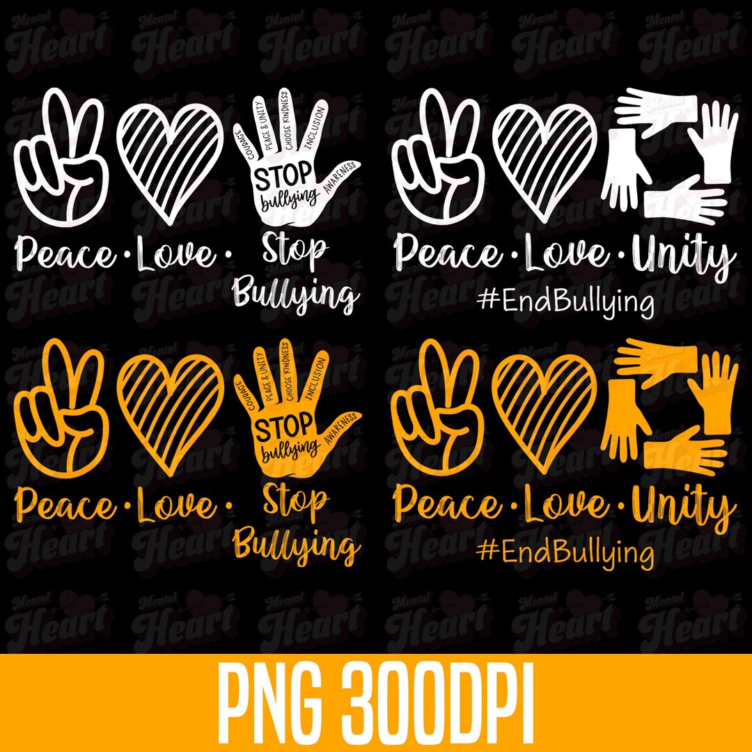 Peace Love Unity Day PNG, Anti Bullying PNG, Kindness Png, End Bullying ...