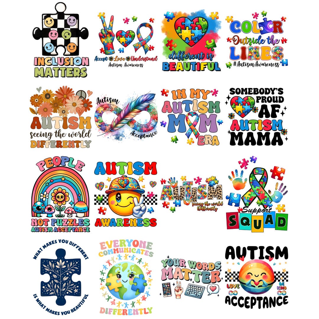 Autism Awareness PNG Bundle, Autism Sublimation Png, Teacher Autism ...