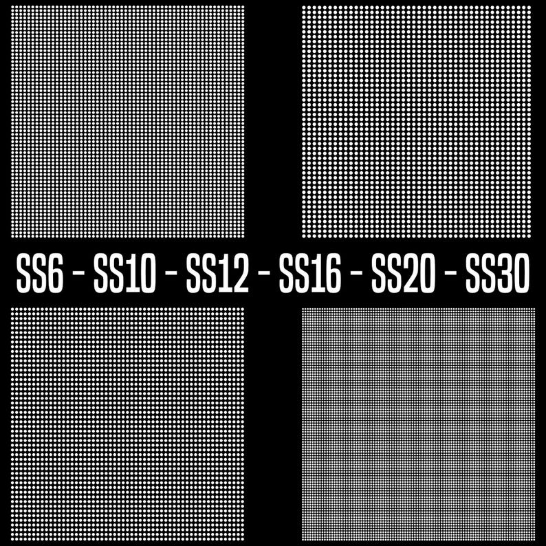 Rhinestone Template Sheet, Rhinestone Patterns Bundle, Rhinestone SS6 ...