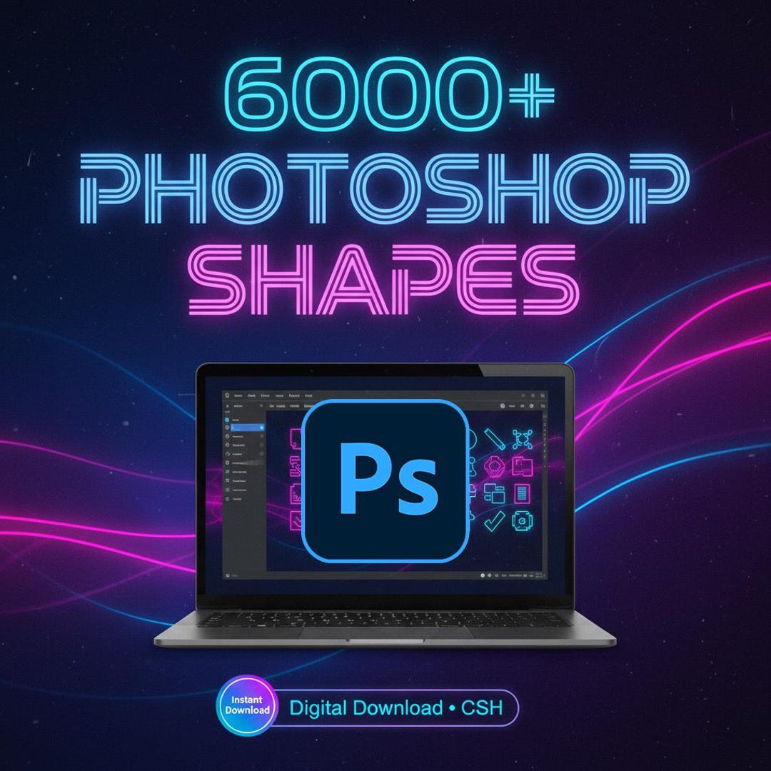 6000+ Photoshop Shapes Bundle | Photoshop Shapes Collection | Instant ...