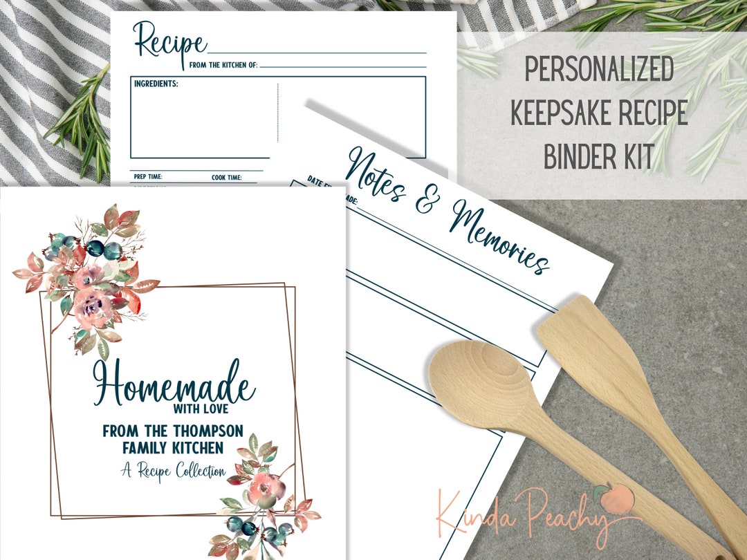 Personalized Recipe Binder Kit for Family Recipe Book, Recipe Organizer ...