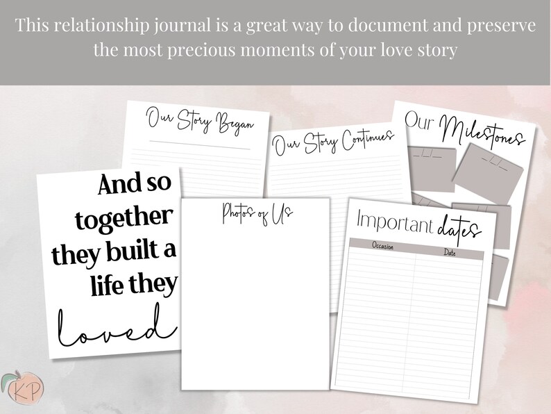 Couple's Journal | Relationship Planner | Printable PDF | Couple's ...
