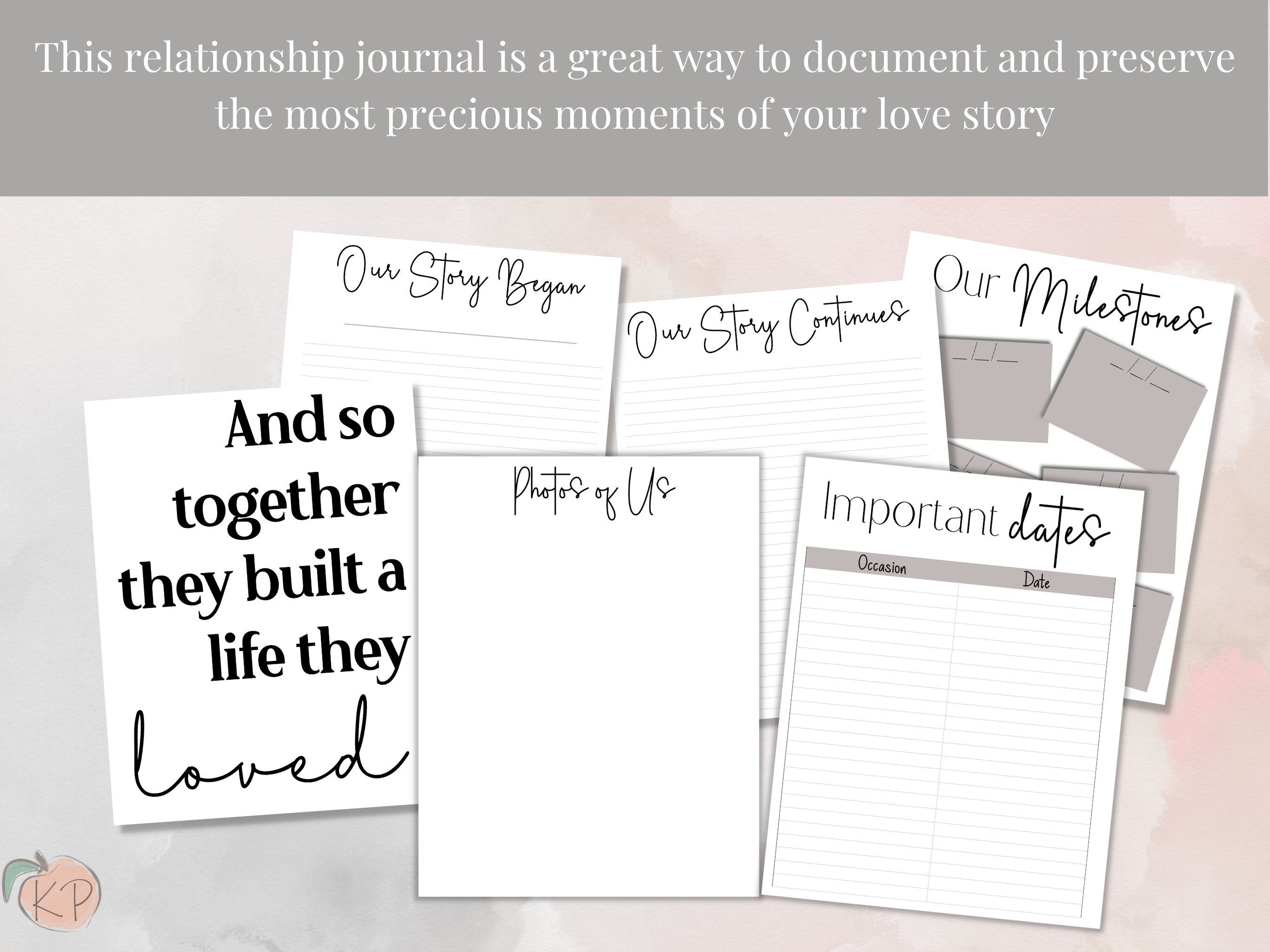 Couple's Journal | Relationship Planner | Printable PDF | Couple's ...