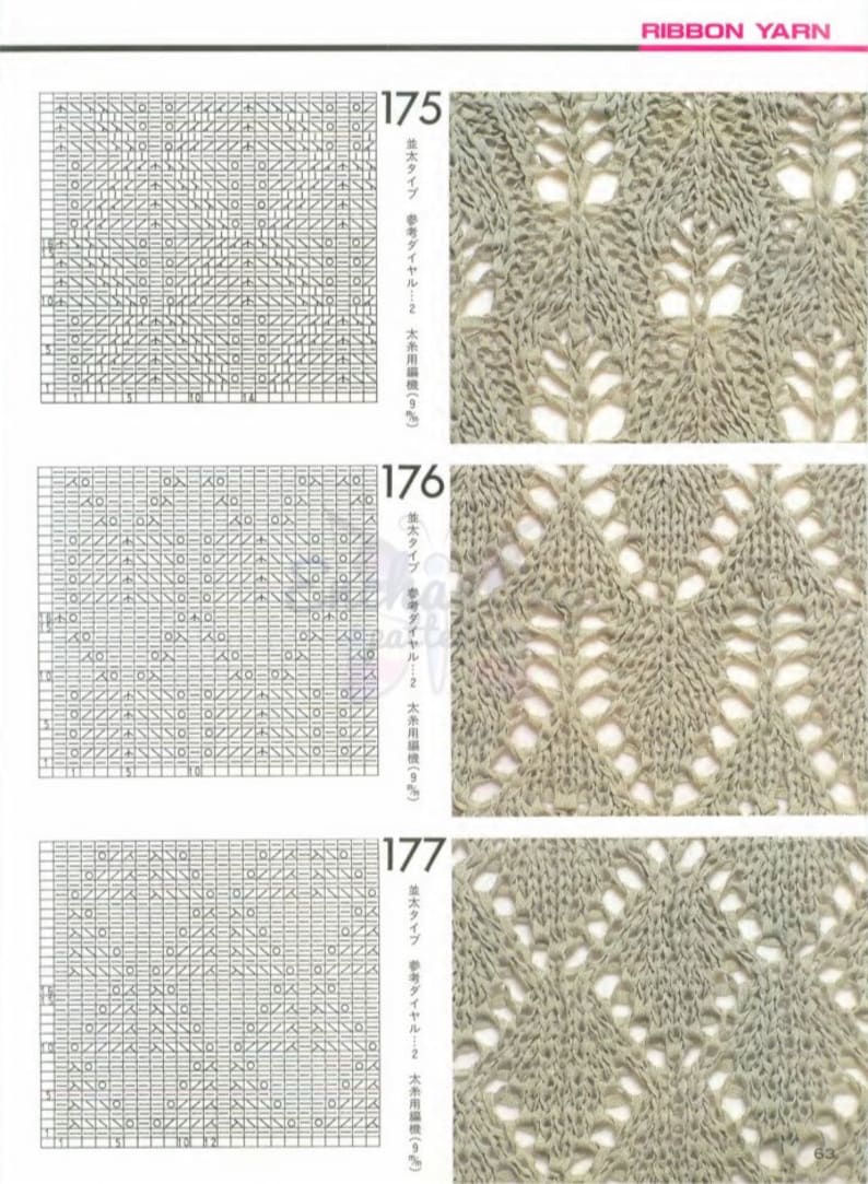 Machine Knitting Stitch Patterns Japanese Knitting Pattern - Etsy