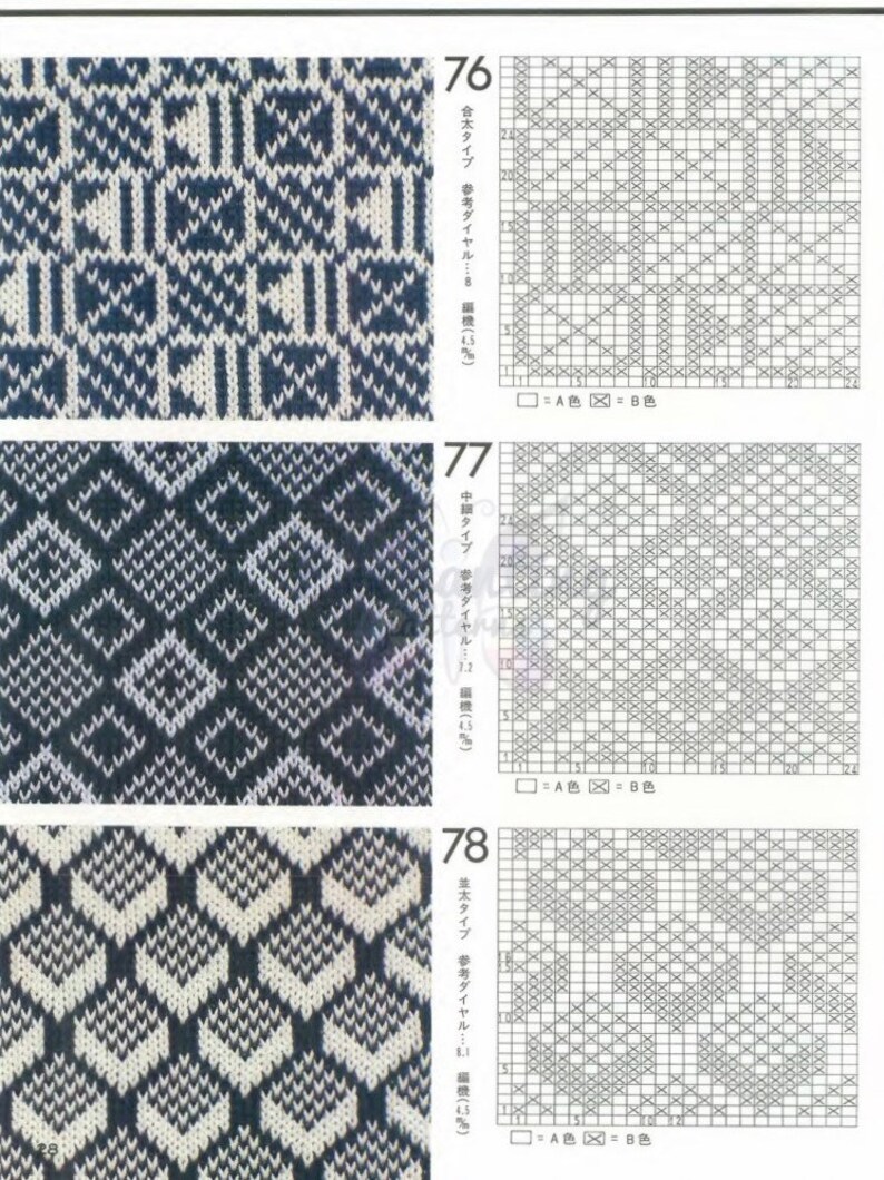 Machine Knitting Stitch Patterns Japanese Knitting Pattern - Etsy