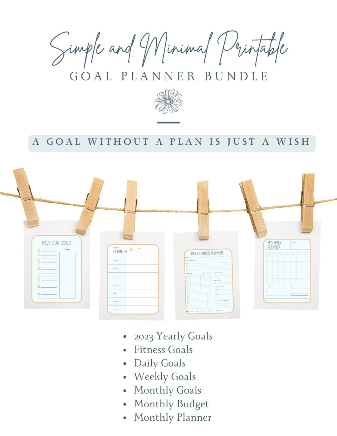 Simple and Minimal Template: Goal Planner Bundle - Etsy