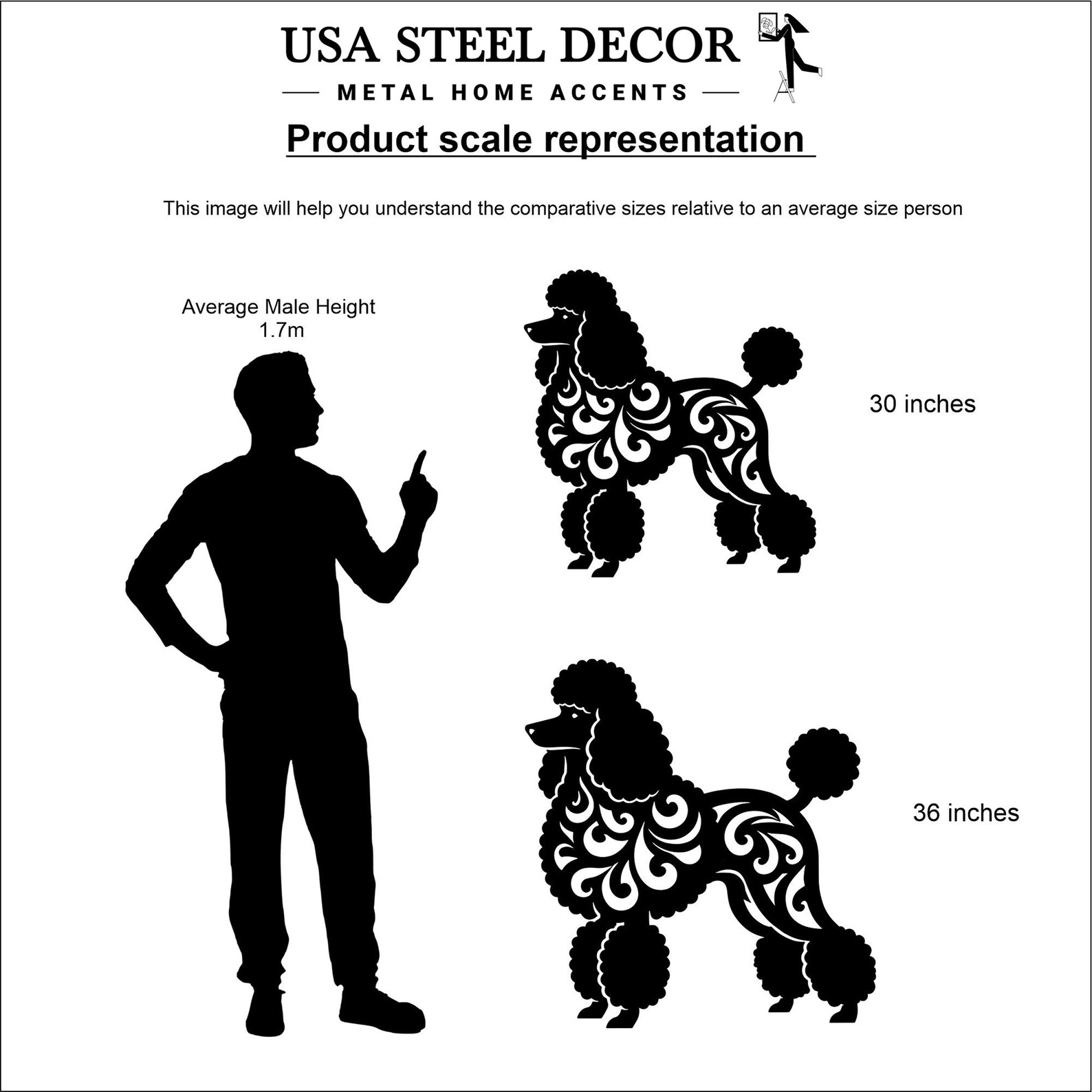 Poodle Metal Wall Art, Dog Themed Home Decor, Poodle Metal Sculpture ...