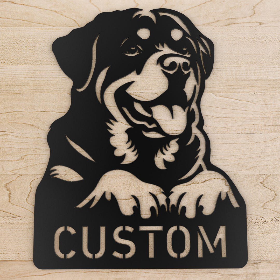 Personalized Rottweiler Metal Wall Art, Custom Dog Name Sign ...