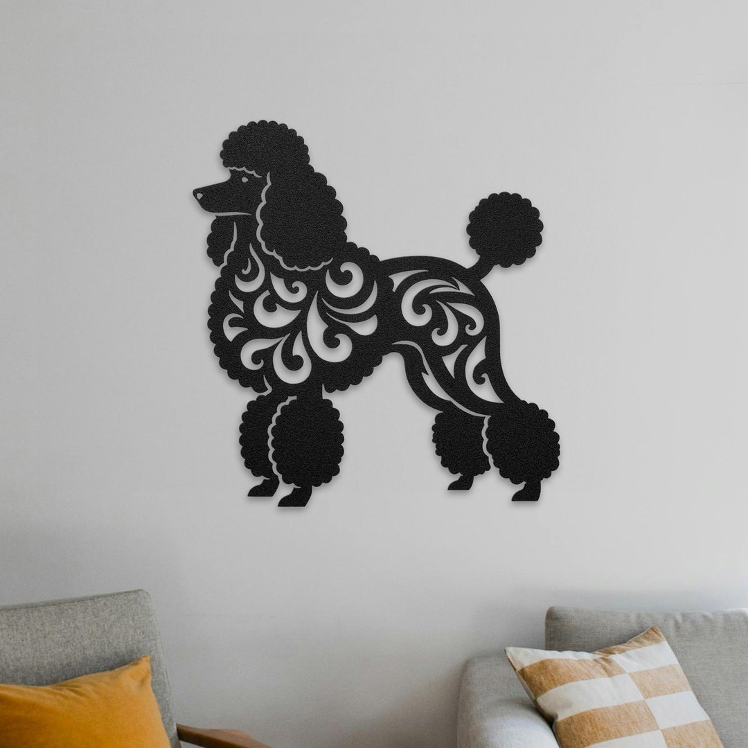 Poodle Metal Wall Art, Dog Themed Home Decor, Poodle Metal Sculpture ...