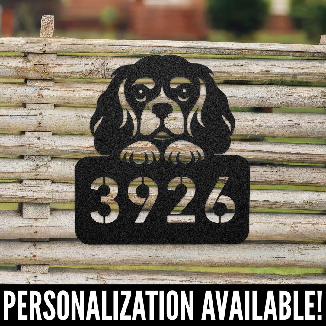 Personalized Cavalier Spaniel Address Sign, Cavalier Spaniel Decor ...
