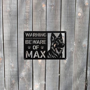 Custom German Shepherd Warning Sign, Custom Beware of Dog Sign ...