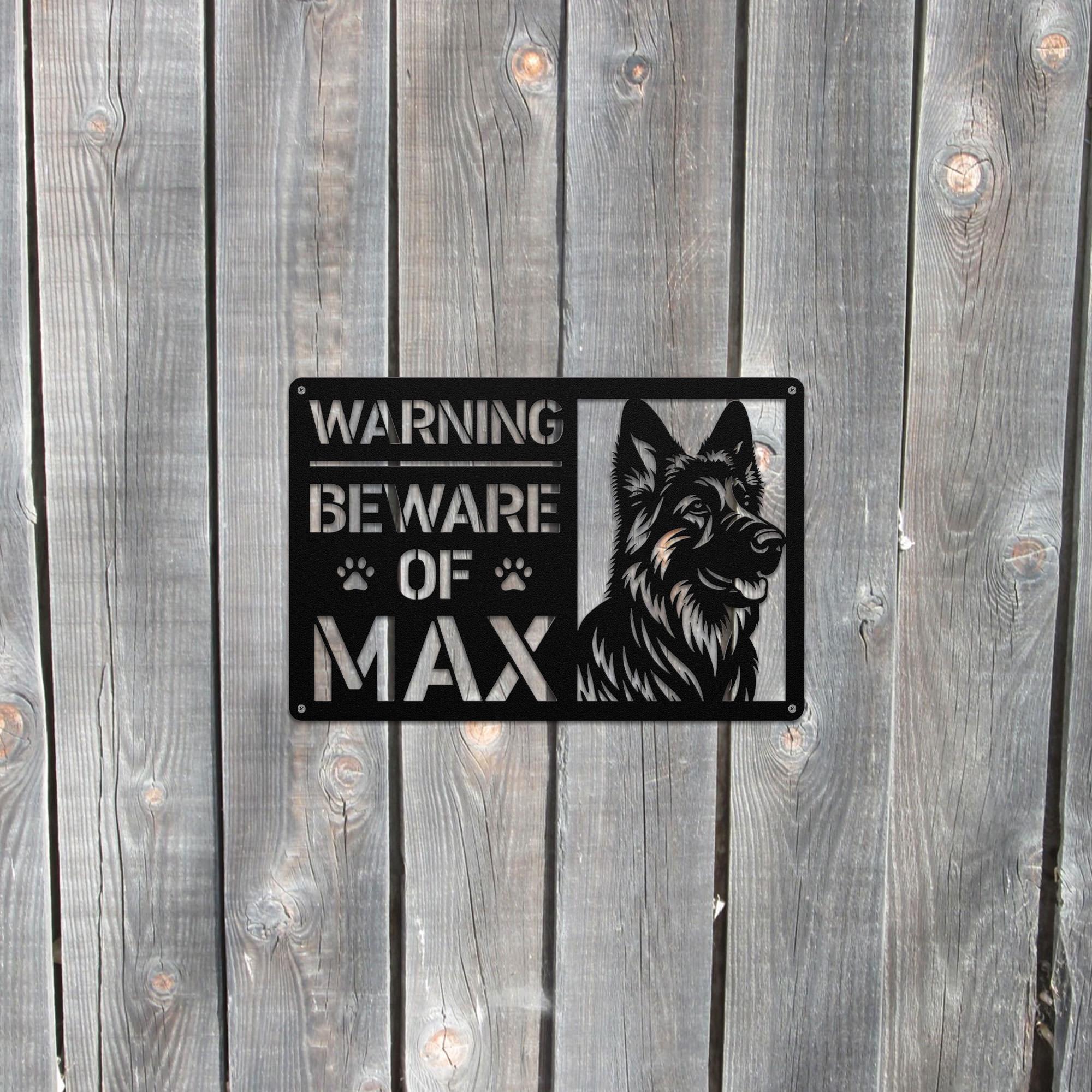 Custom German Shepherd Warning Sign, Custom Beware of Dog Sign ...