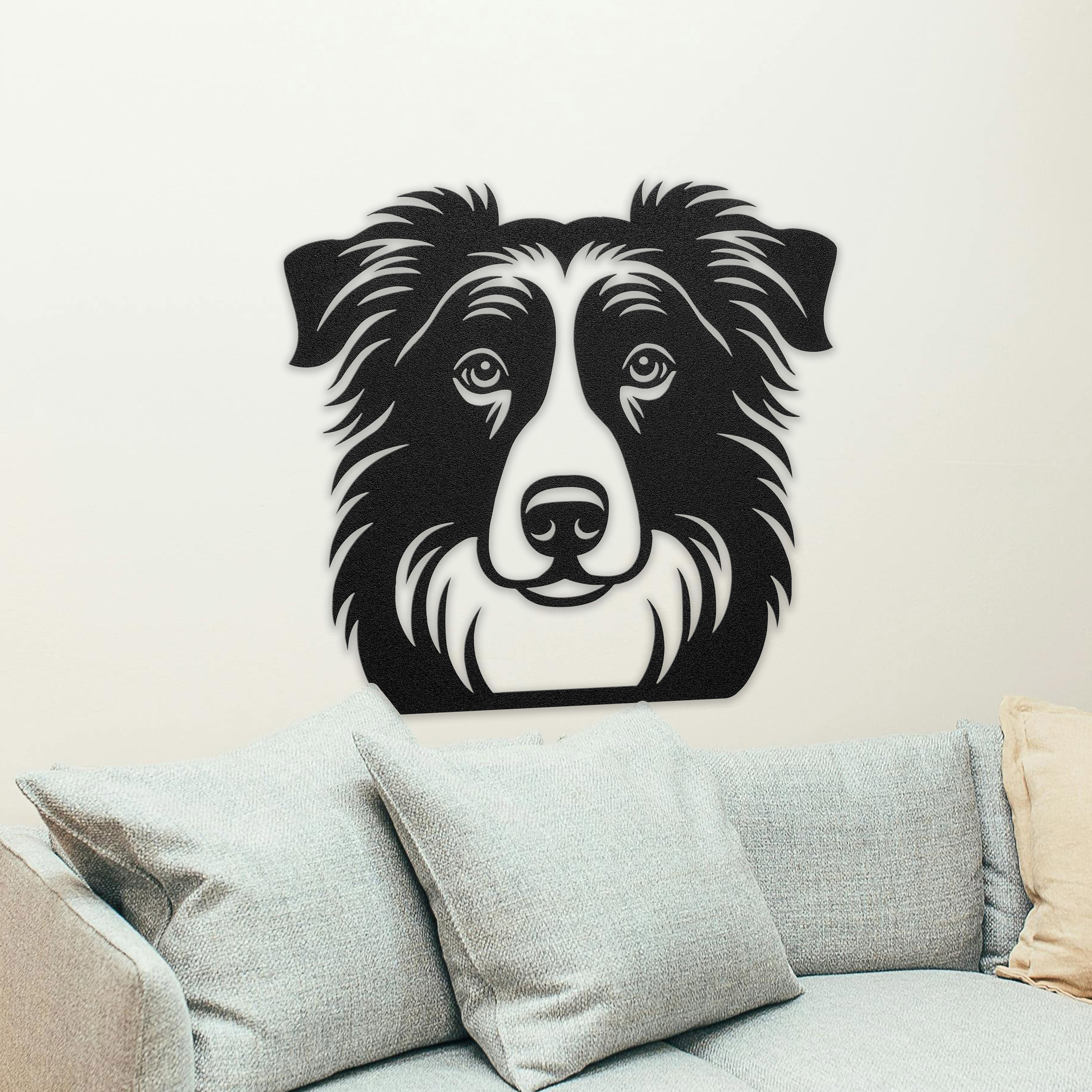 Border Collie Metal Wall Art, Custom Dog Home Decor, Border Collie ...