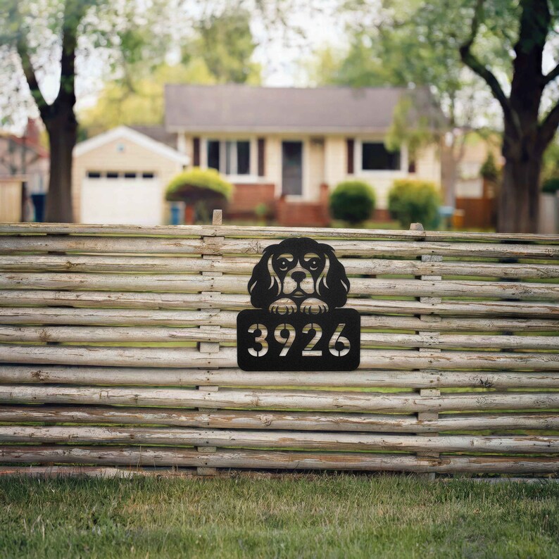 Personalized Cavalier Spaniel Address Sign, Cavalier Spaniel Decor ...