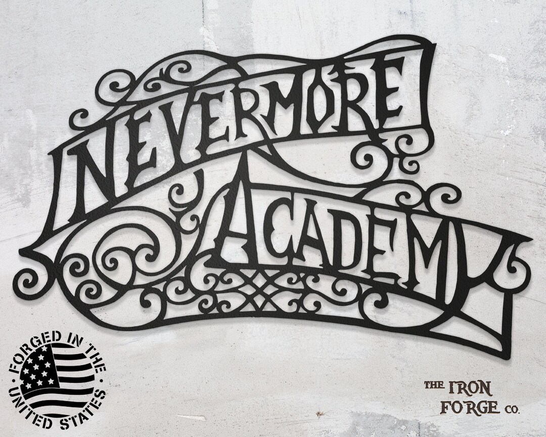 Nevermore Academy Metal Sign Wall Art Home Decor Metal - Etsy