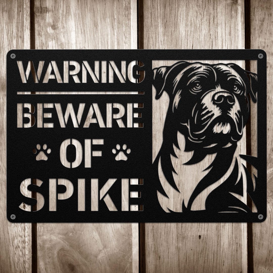 Custom Pitbull Warning Sign, Pitbull Gift, Pitbull Owner, Personalized ...