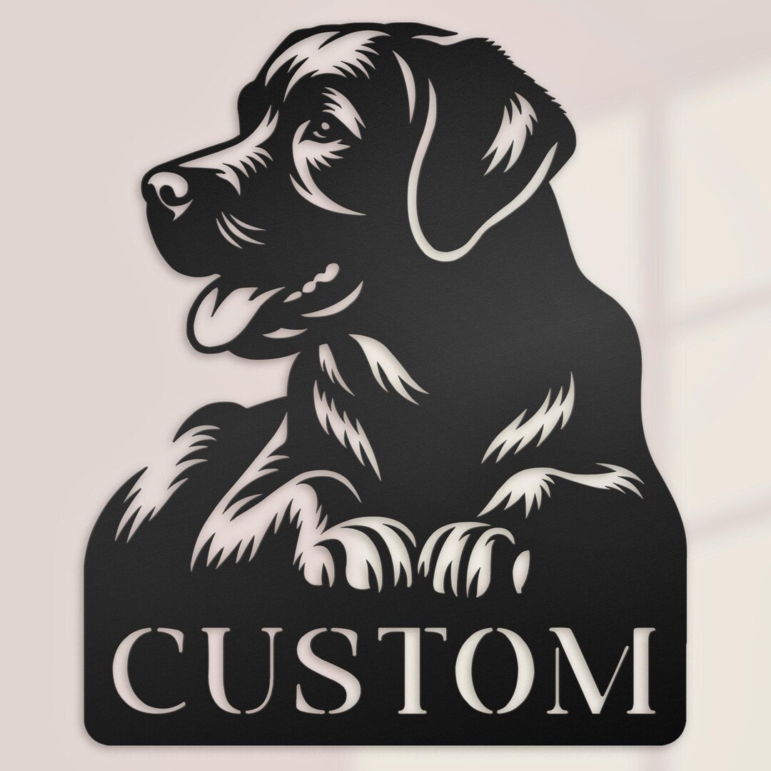 Custom Labrador Retriever Metal Wall Art, Personalized Dog Name Sign ...